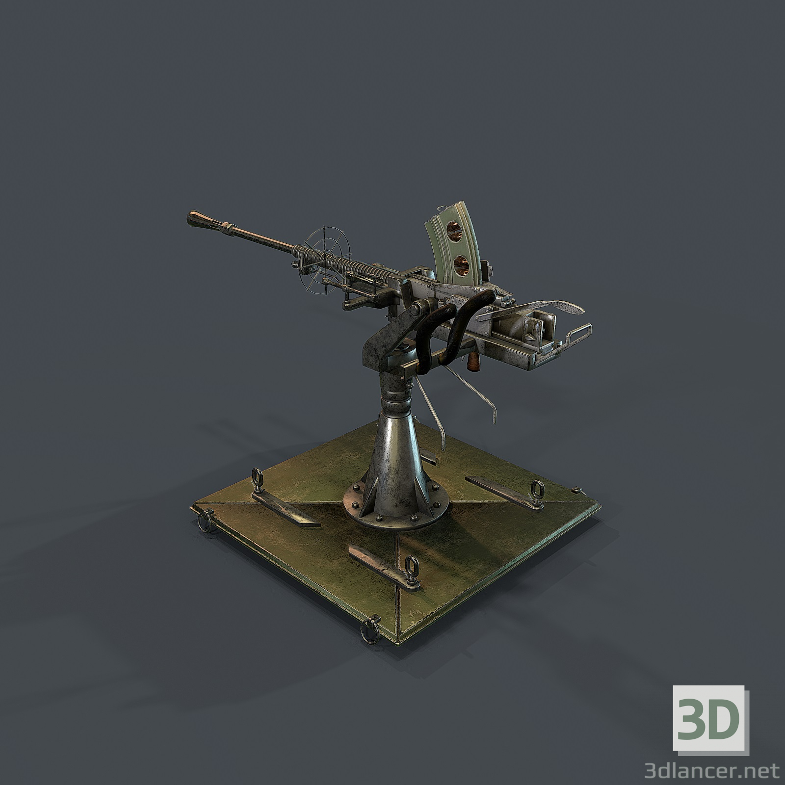 3d model Machine gun turret 3d model | 41351 | 3dlancer.net