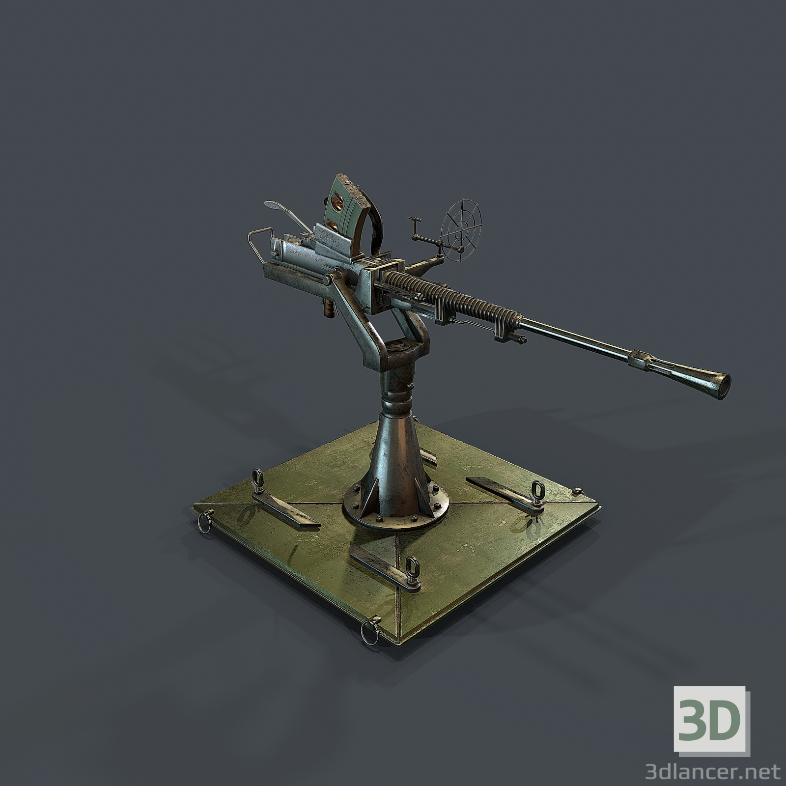 3d model Machine gun turret 3d model | 41351 | 3dlancer.net