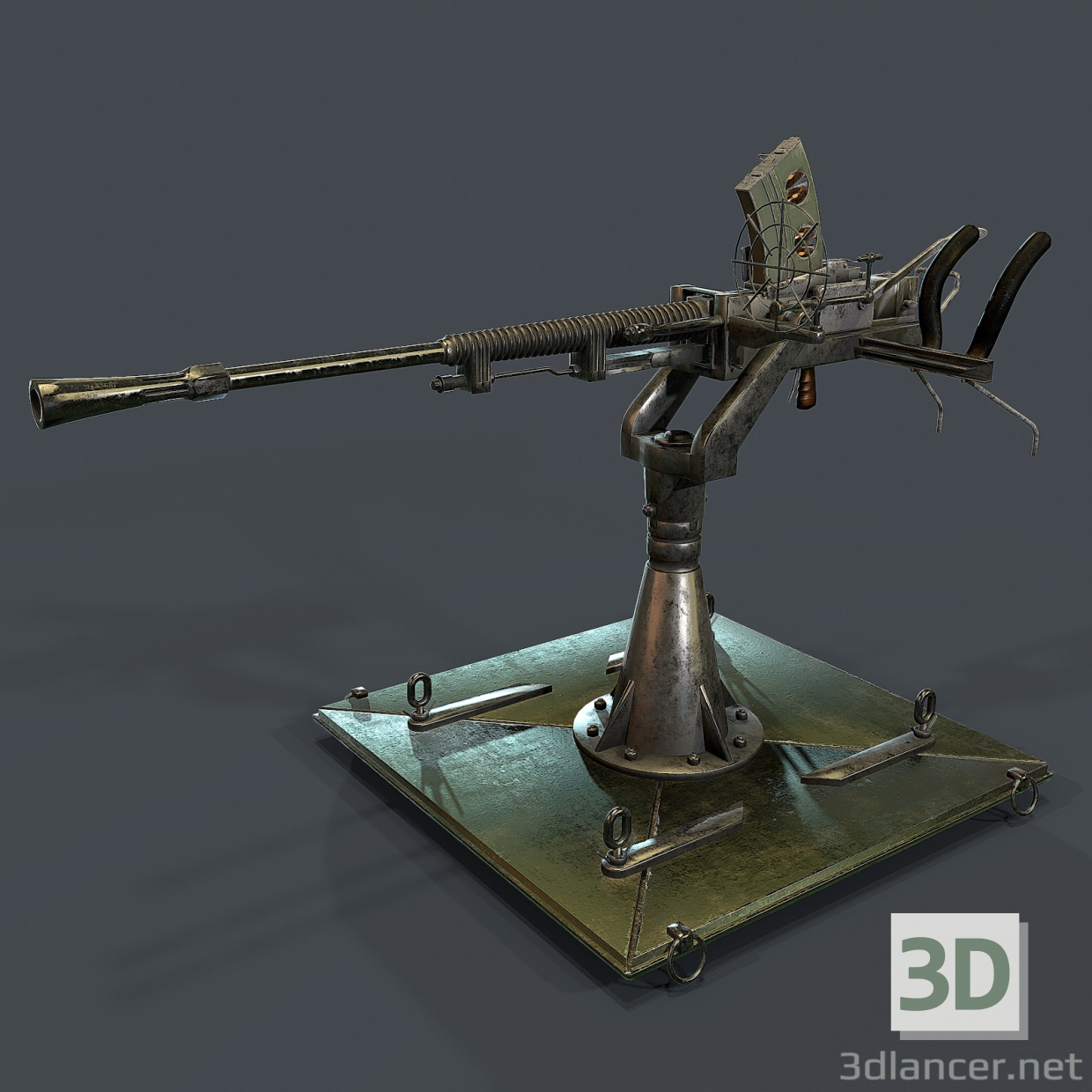 3d model Machine gun turret 3d model | 41351 | 3dlancer.net