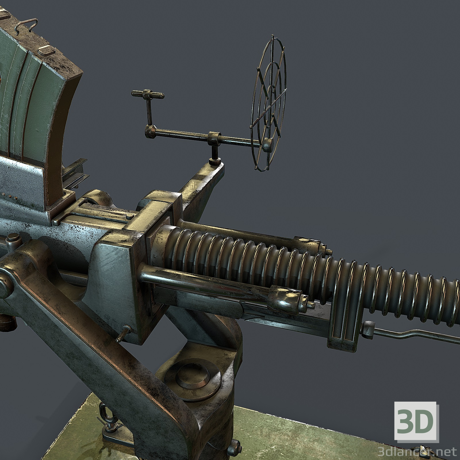 3d model Machine gun turret 3d model | 41351 | 3dlancer.net