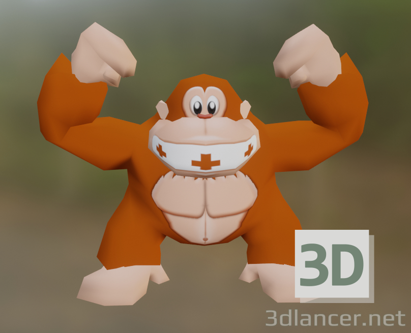 3D модель Donkey Kong Classic у стилі Nintendo 64 Low-poly | 87360 ...