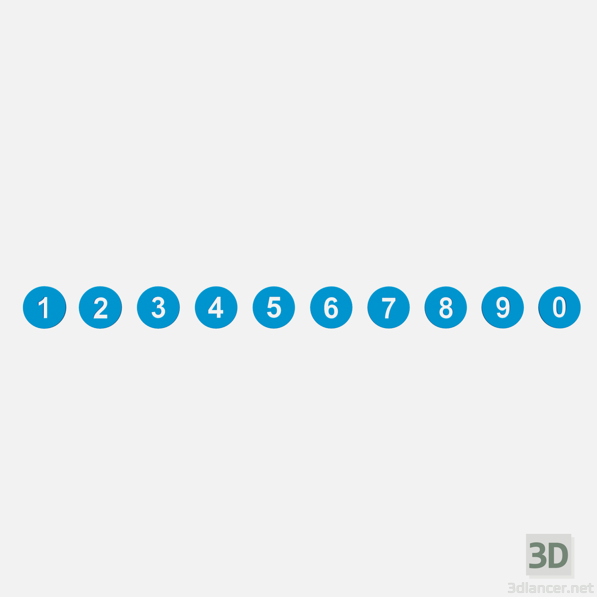 3d model Collection of round numbers blue | 103602 | 3dlancer.net
