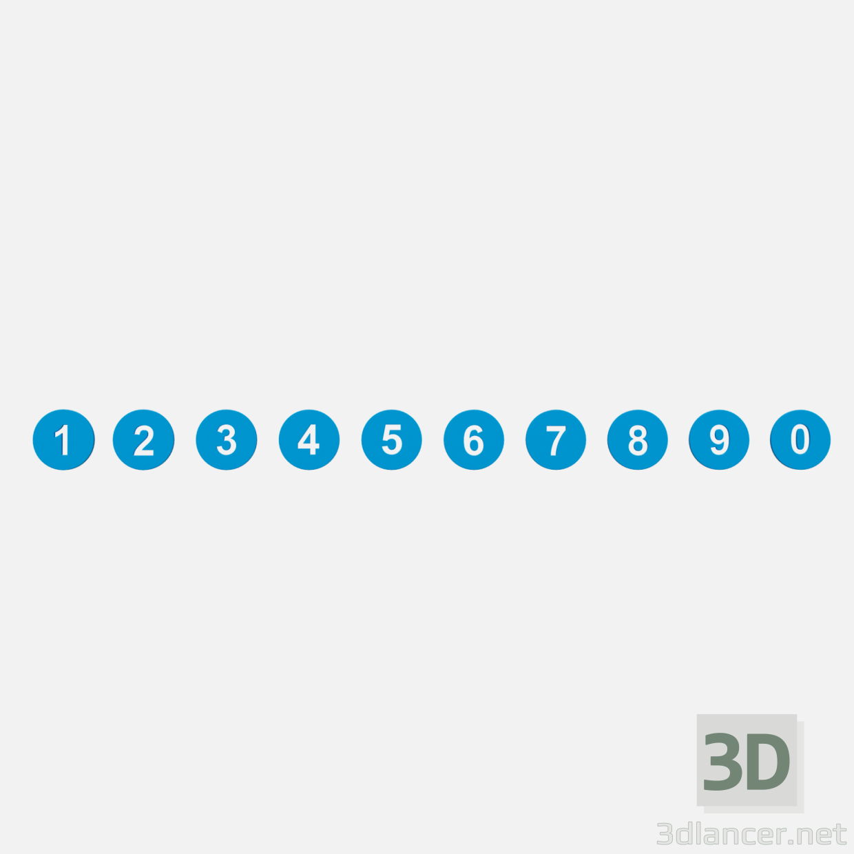 3d model Collection of round numbers blue | 103602 | 3dlancer.net