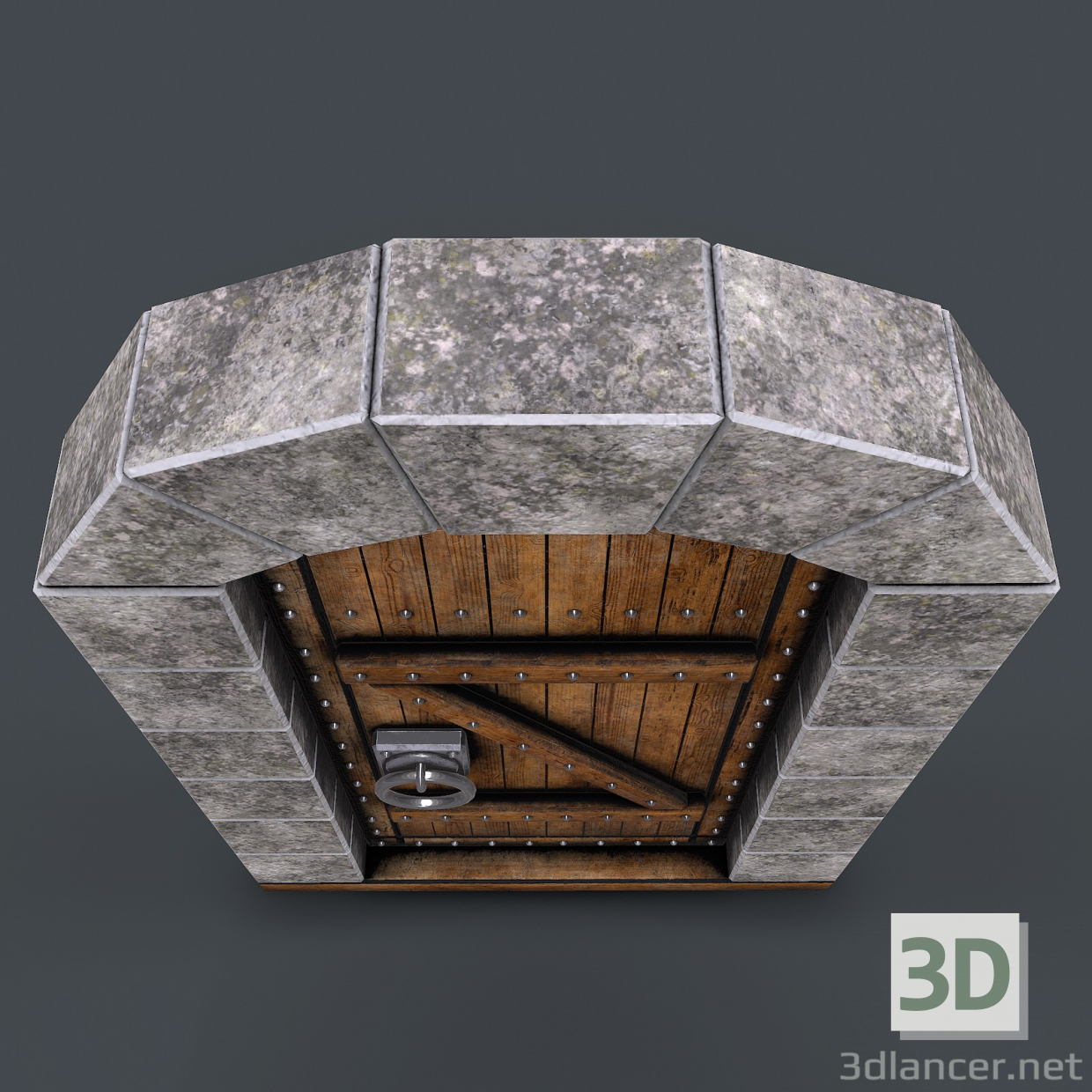 3d model Ancient wooden door (animated) 3d model | 48707 | 3dlancer.net
